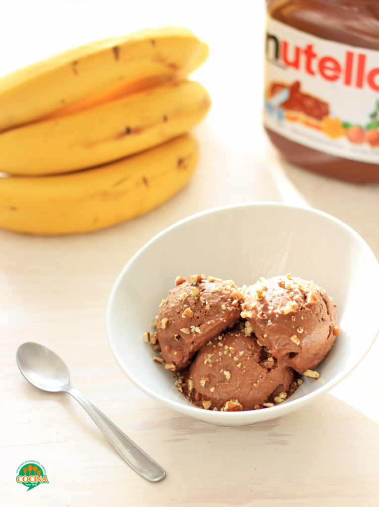 Helado de plátano y nutella. Receta fácil | Cocina Muy Facil